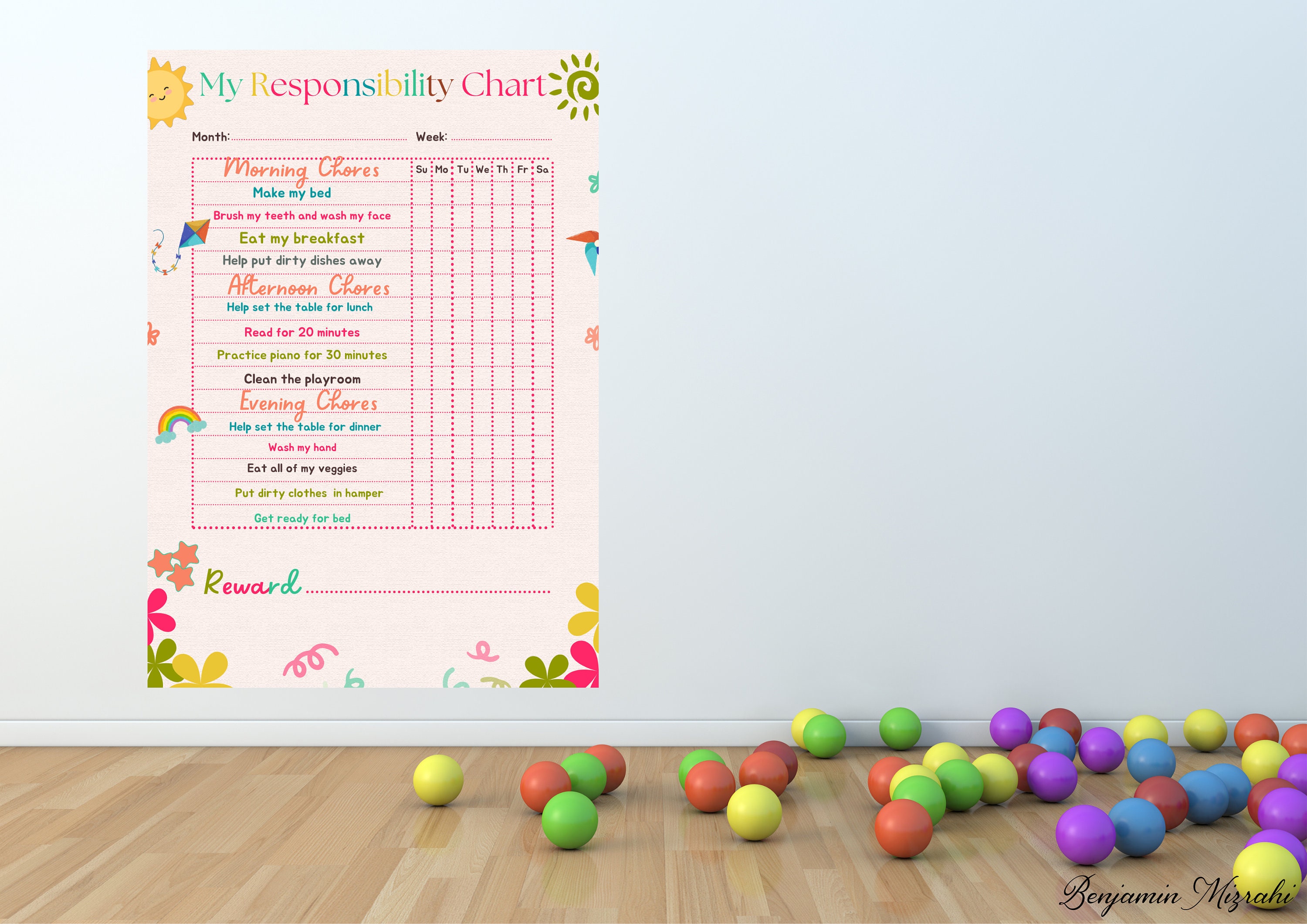 Kids Chores Rewards Printable Responsibilities Chart Chore - Etsy