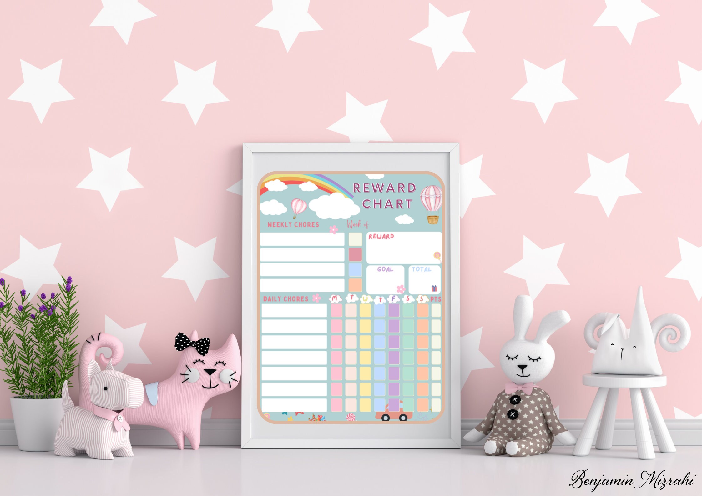 Reward Chart for Kids Daily Weekly Chores Reward Chart for - Etsy