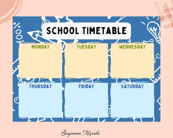 School Schedule Printable Student Planner Back to School Weekly ...