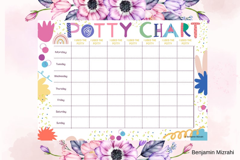 Potty Training Chart for Toddlers, Preschoolers and Kids Toilet ...