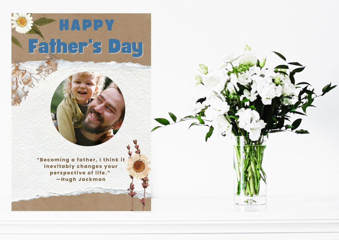 Happy Father's Day Digital Printable, Instant Download, Greeting Card ...