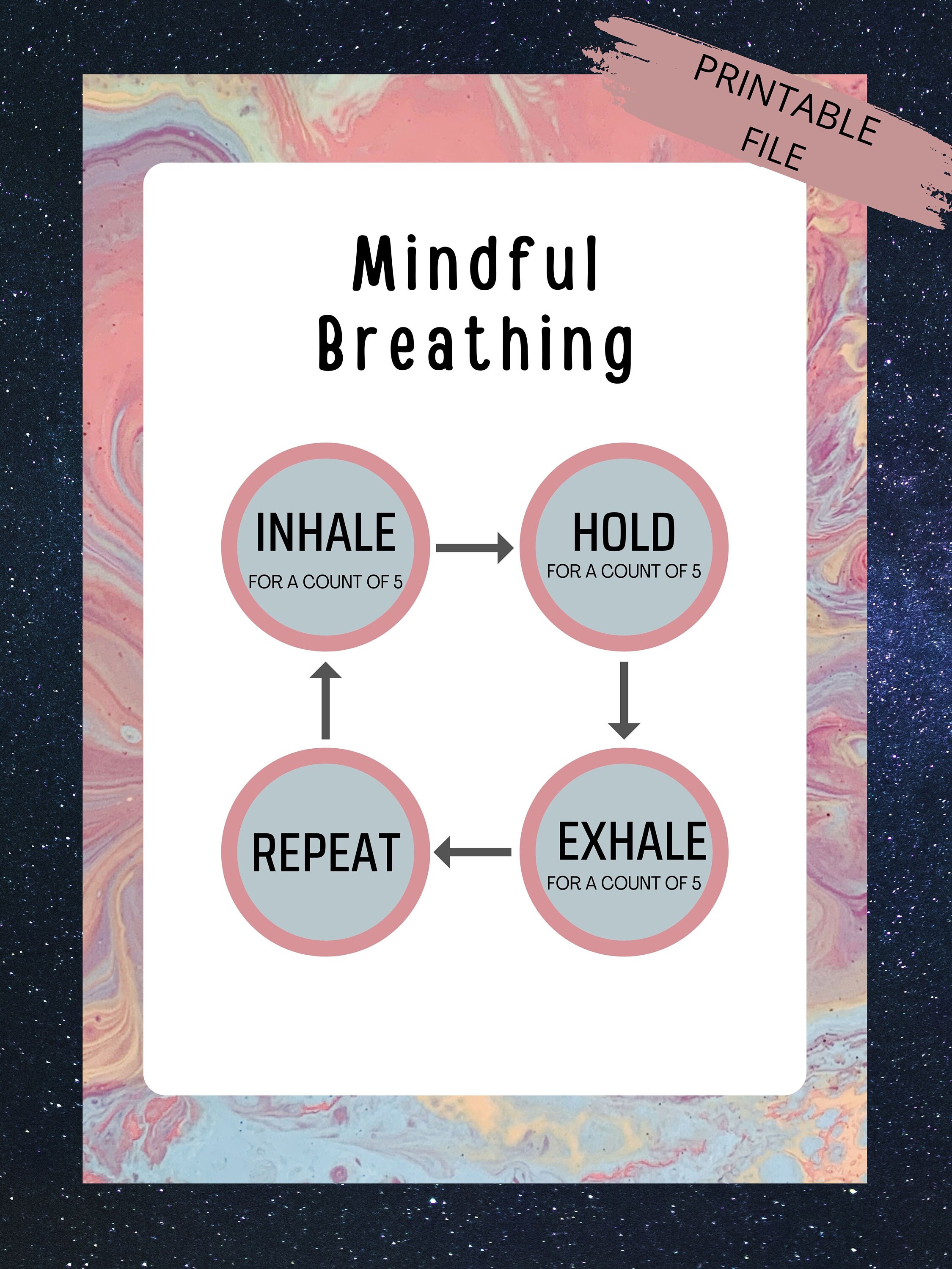 Finger Tracing Calming Cards, Printable Mindfulness Flash Cards, Calm ...