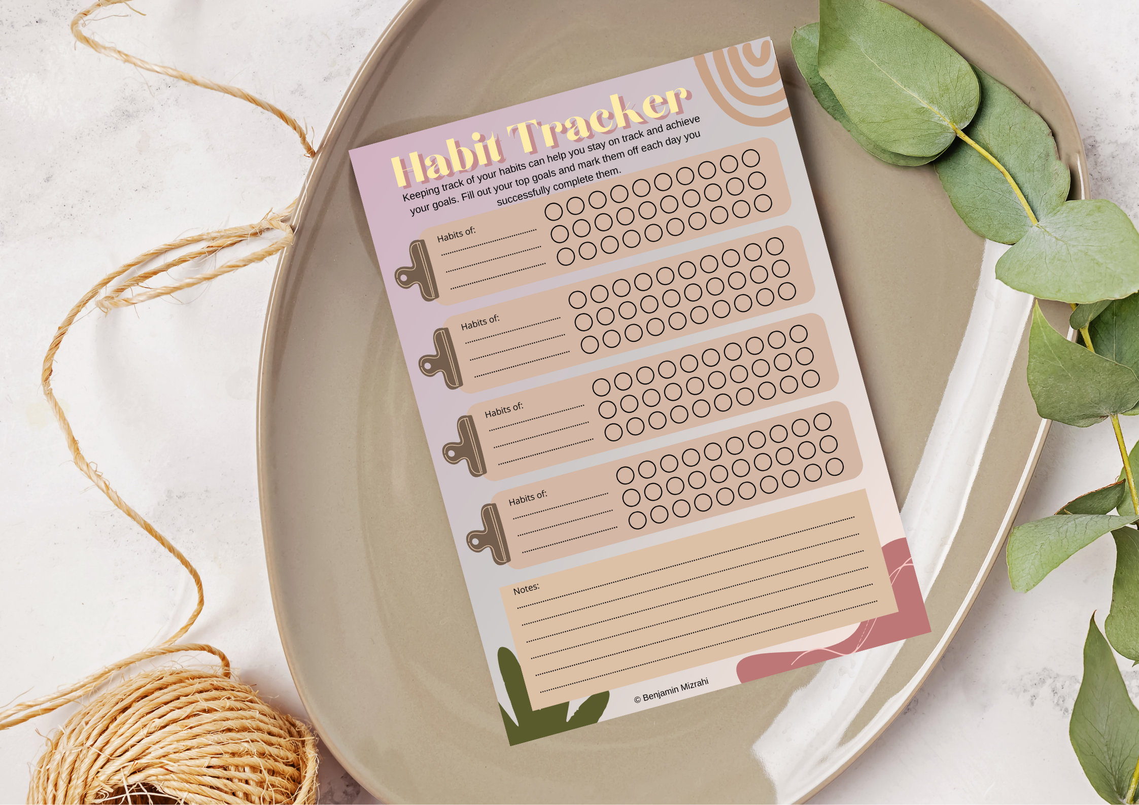 Daily Habit Tracker Printable Everyday Habit Tracker Goodnotes ...