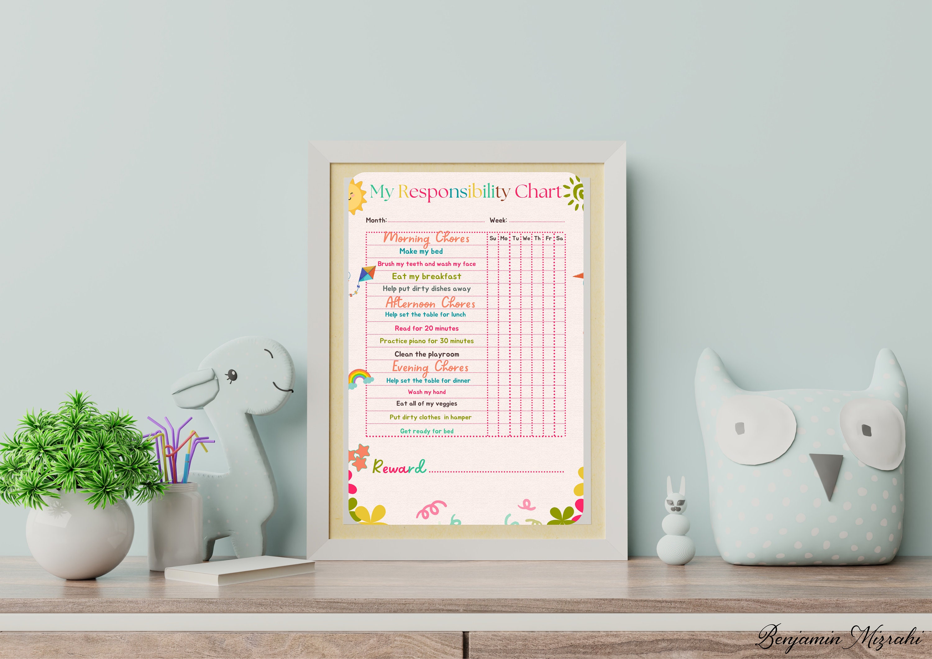 Kids Chores Rewards Printable Responsibilities Chart Chore - Etsy