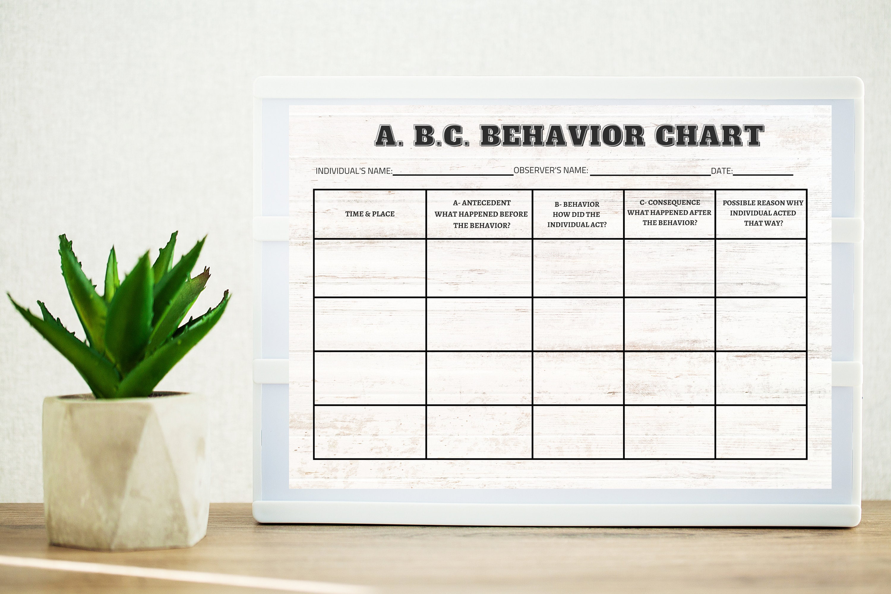Kids ABC Chart Form Printable Editable Behavior Consequence - Etsy