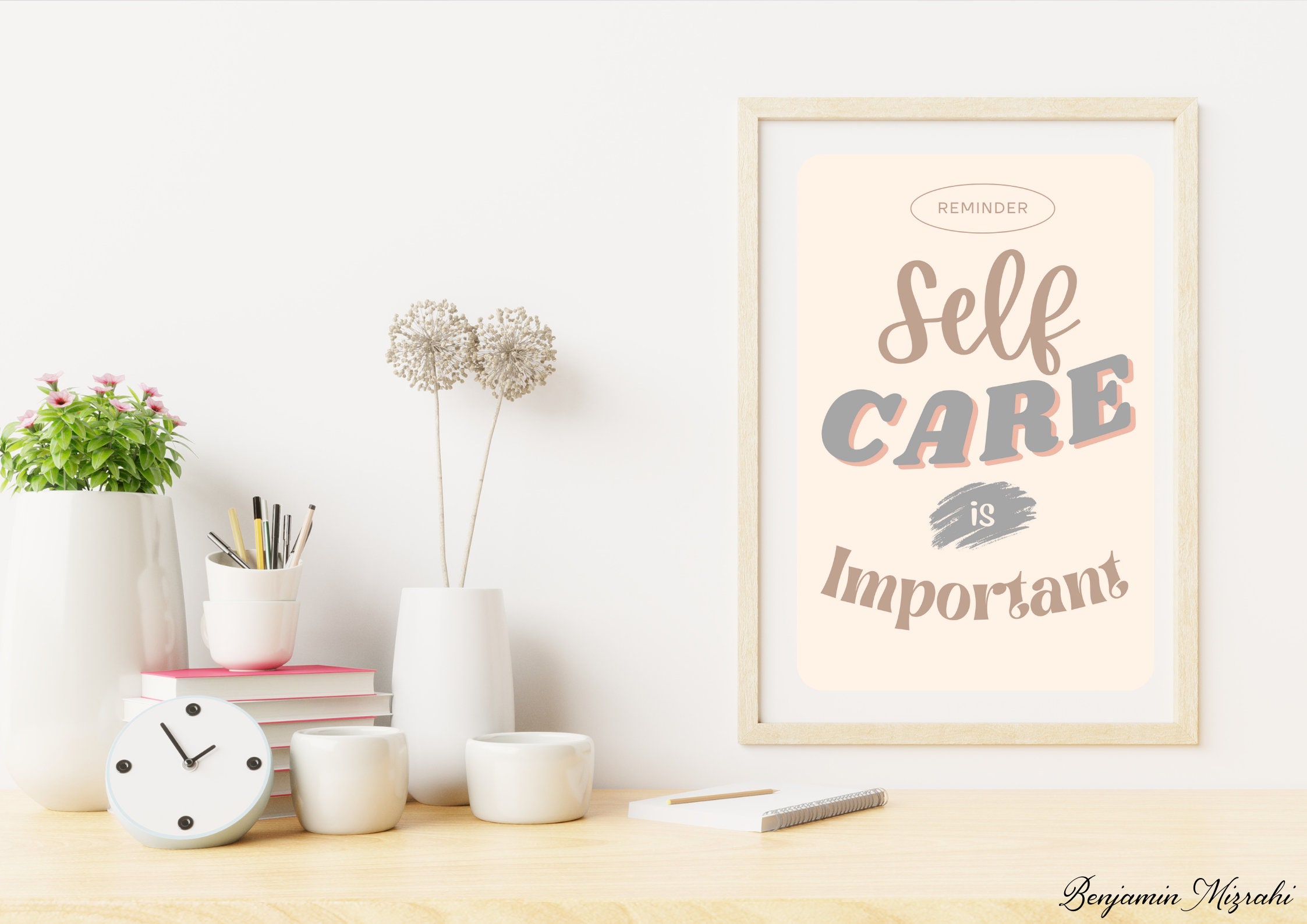 Self Care is Important Quote Poster for Kids, Colourful Wall Art, Boho ...
