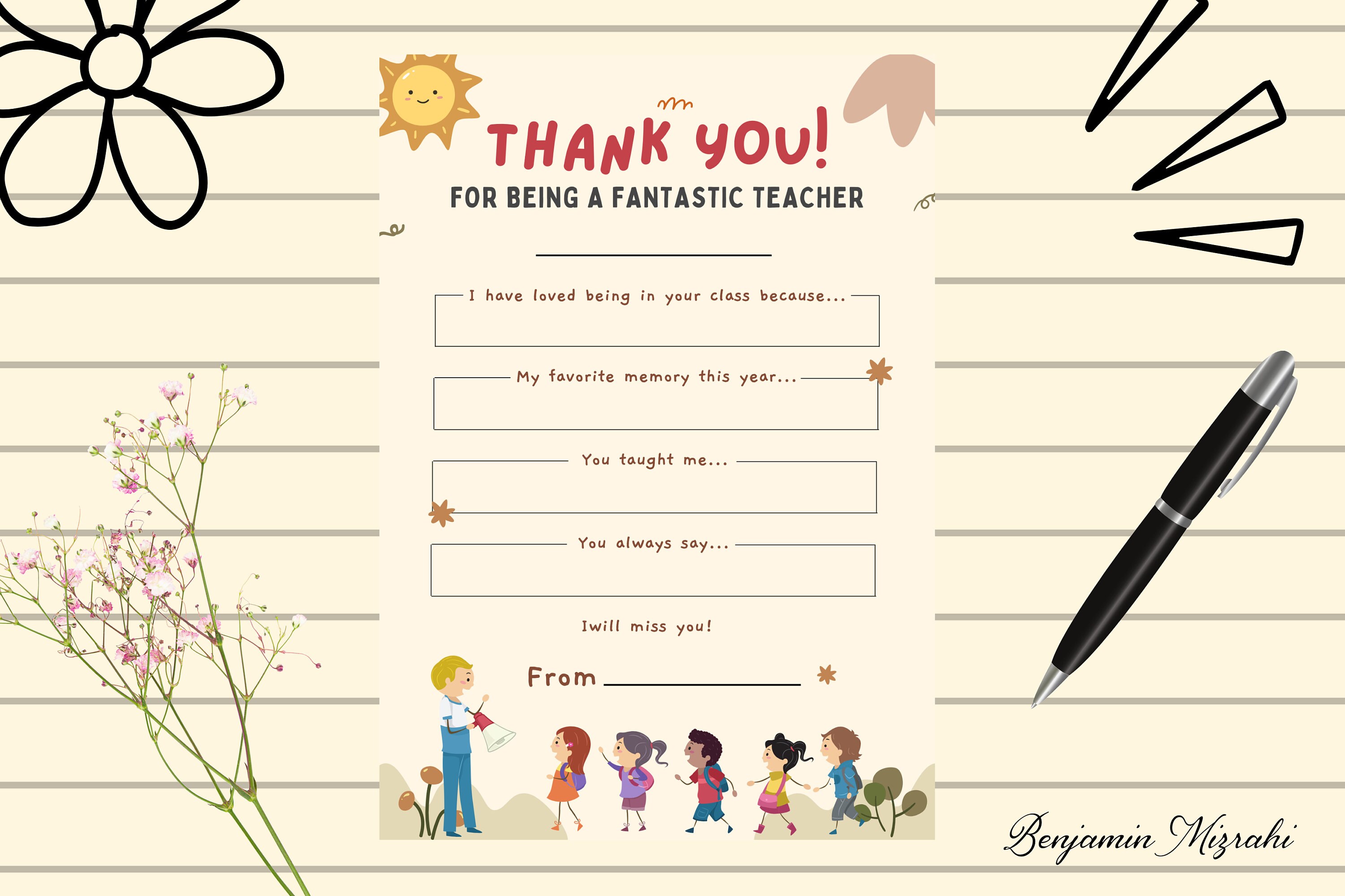 Teacher Appreciation Week, Printable Thank You, Digital Coloring Page ...