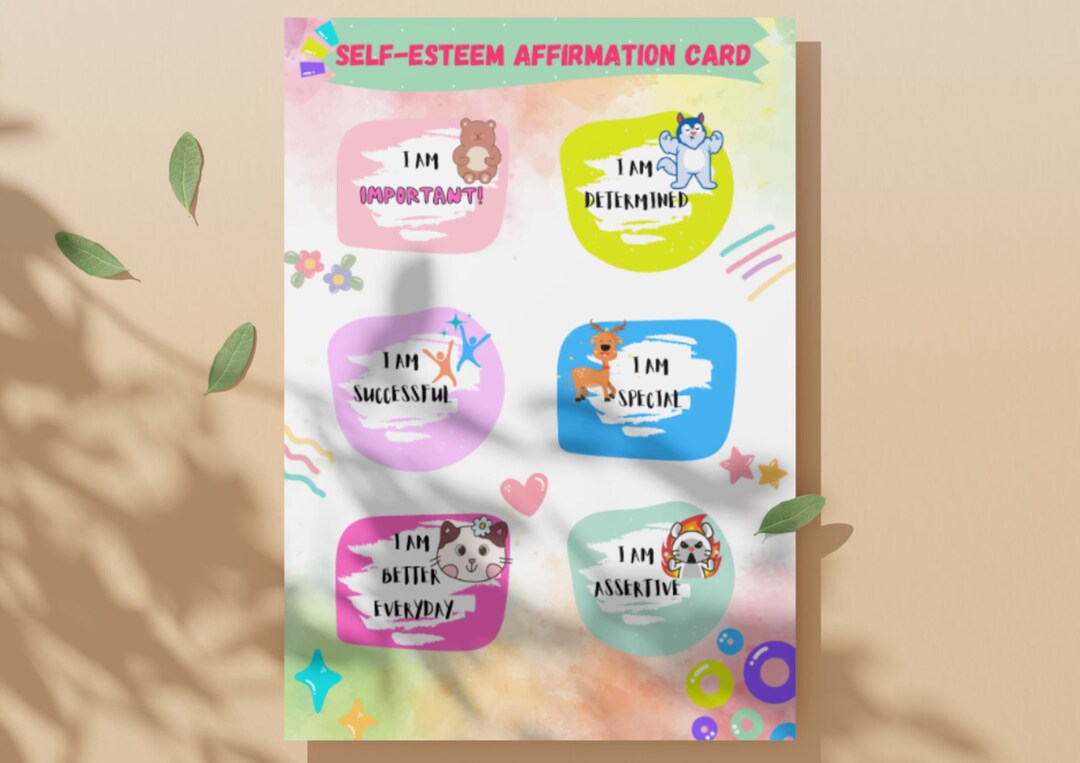 Self Esteem Affirmation Cards, Printable, Confidence, Positive ...
