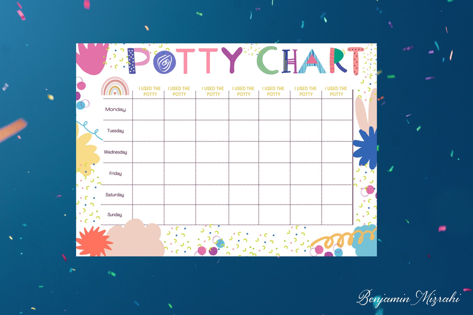 Potty Training Chart for Toddlers Preschoolers and Kids - Etsy