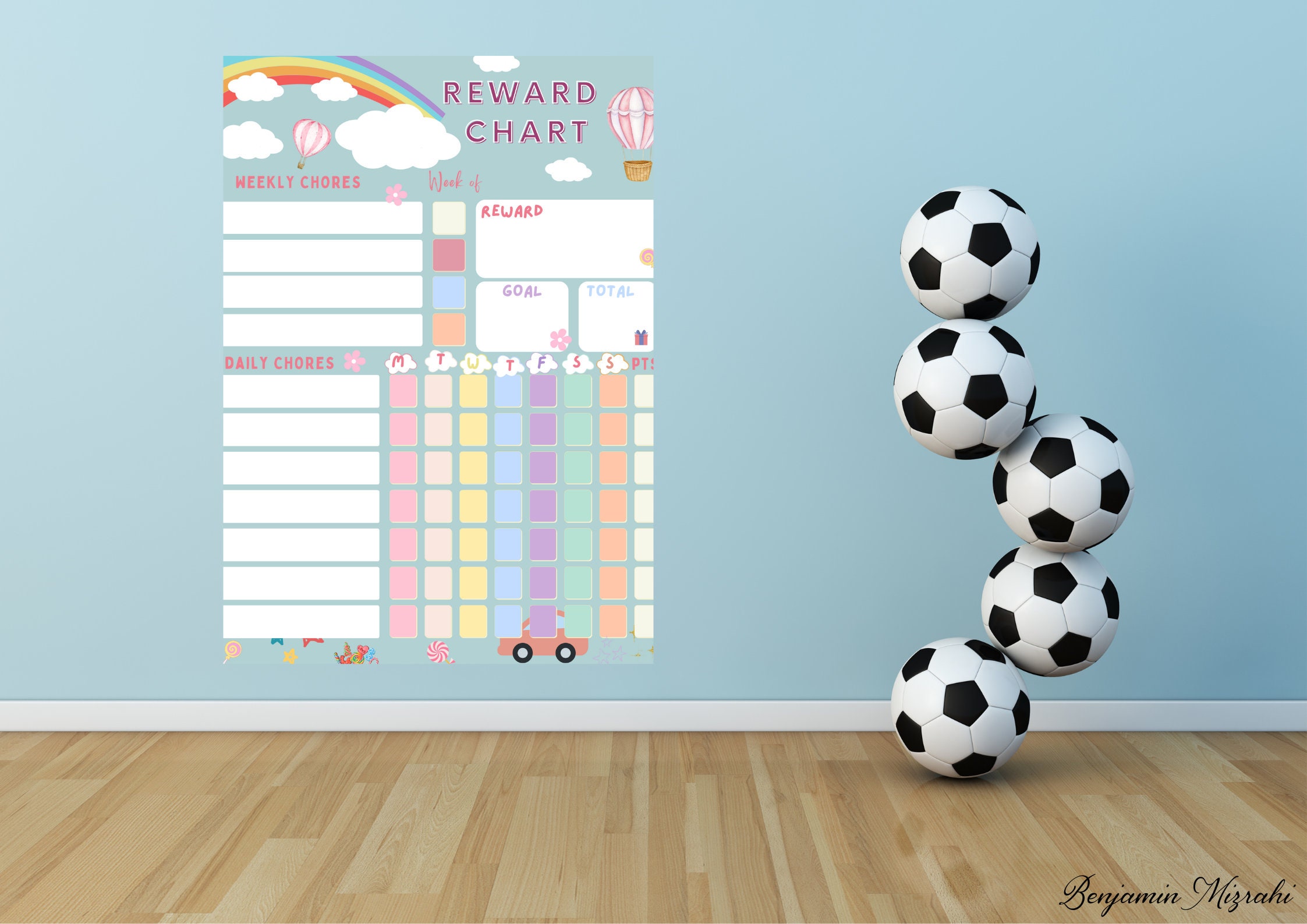 Reward Chart for Kids Daily Weekly Chores Reward Chart for - Etsy