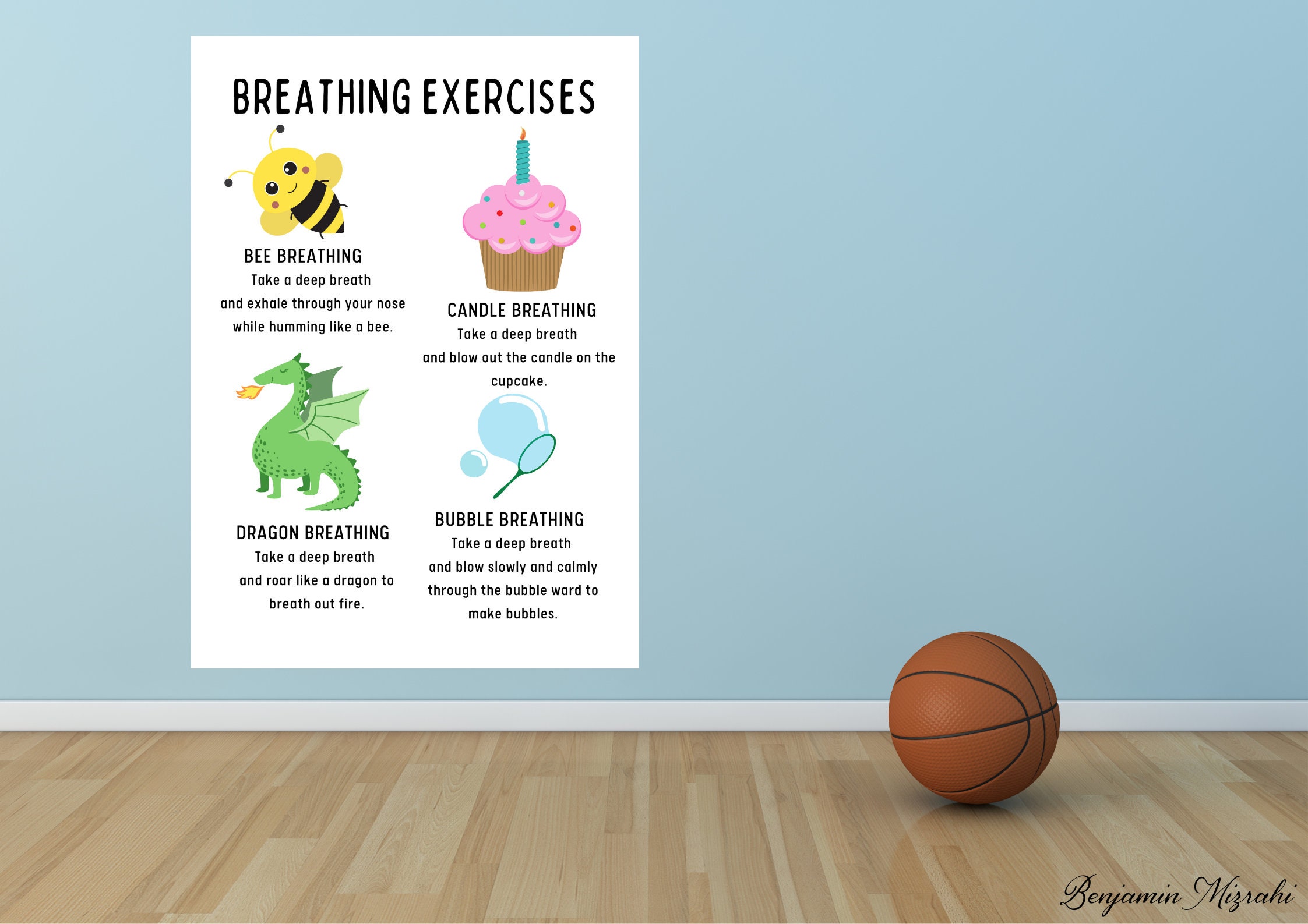 Breathing Exercises Activities Poster Breathing Techniques - Etsy