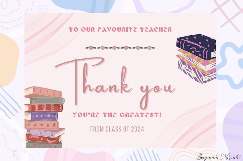 Teacher Thank You Card Printable, Thank You Teacher Appreciation Card ...