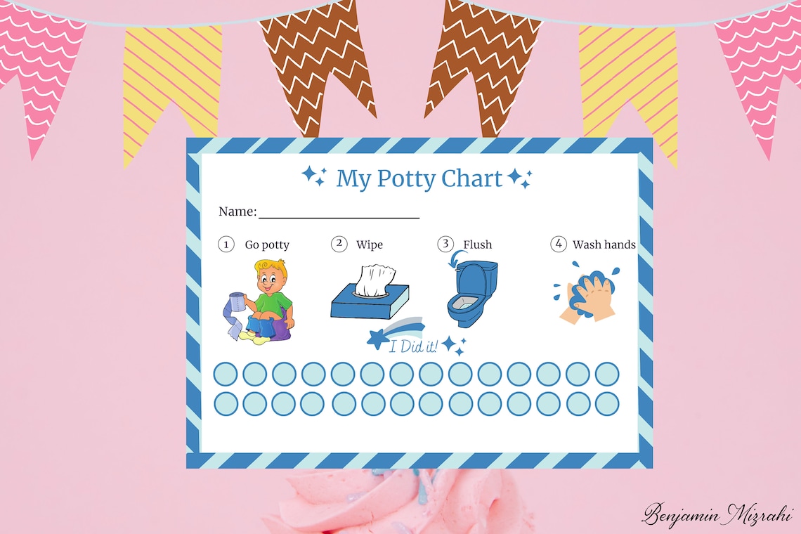 Potty Training Chart Step by Step for Girls and Boys Toilet - Etsy