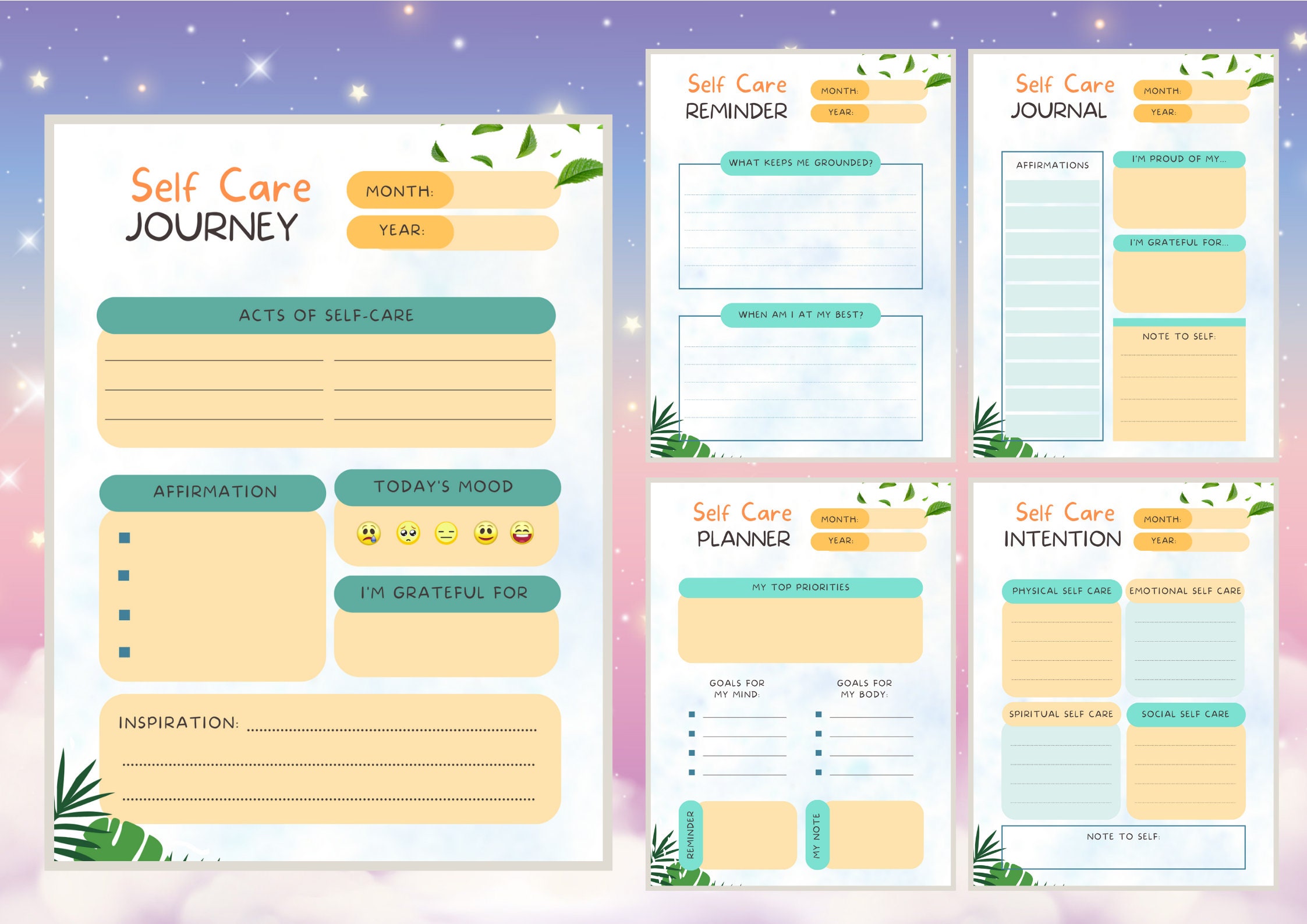Self Care Journey Planner Printable Self Care Journal Self Care ...