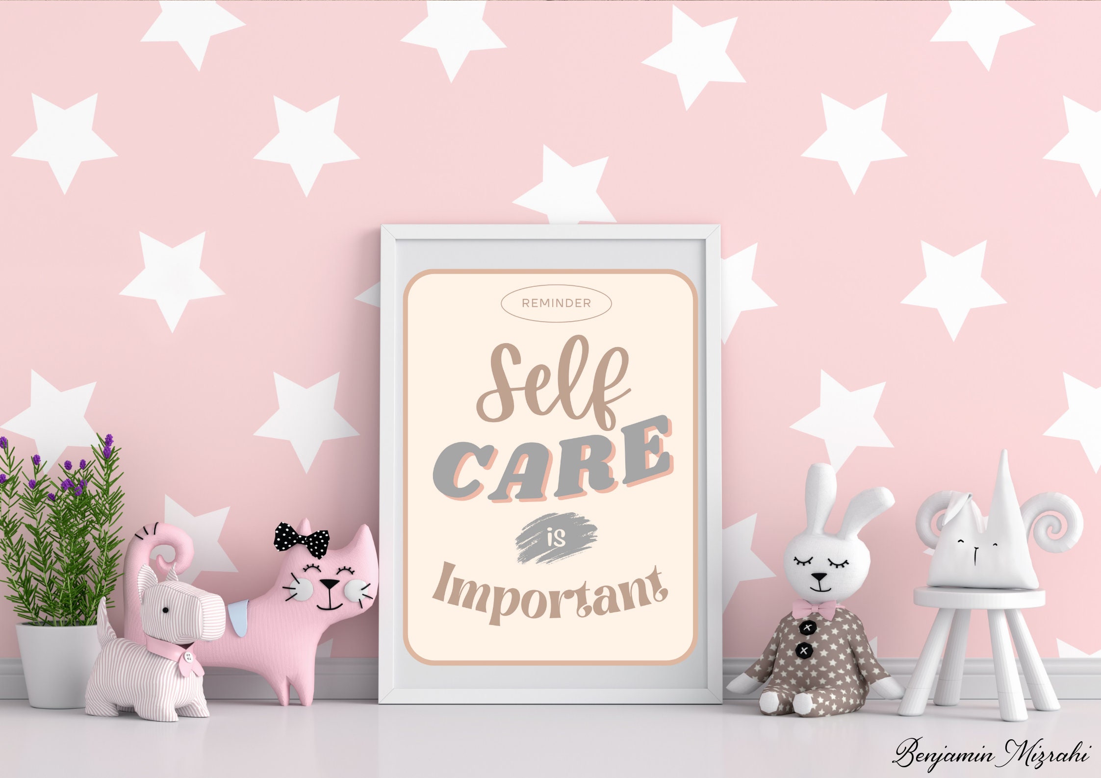 Self Care is Important Quote Poster for Kids, Colourful Wall Art, Boho ...