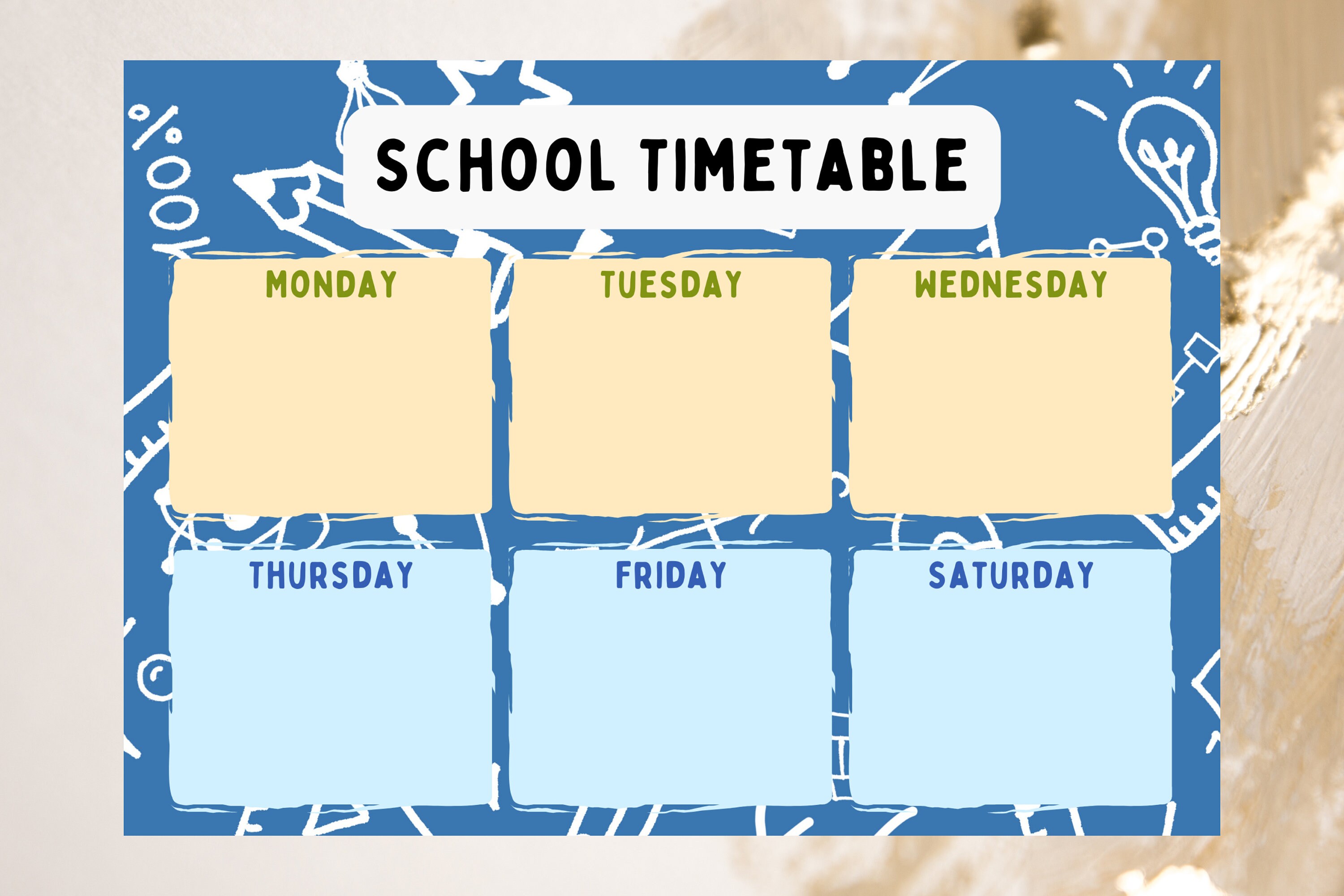 School Timetable Printable Student Planner Back to School Weekly ...