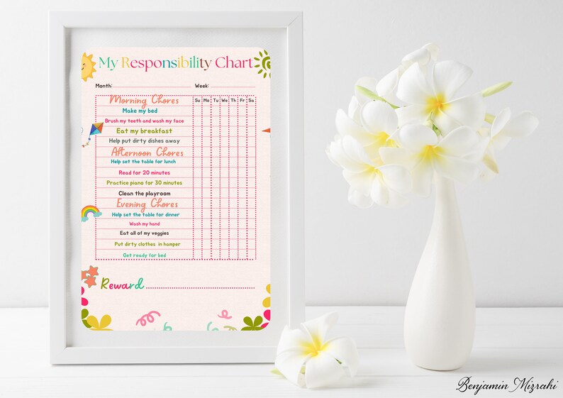 Kids Chores Rewards Printable Responsibilities Chart Chore - Etsy