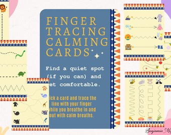 Finger Tracing Calming Cards, Printable Mindfulness Flash Cards, Calm ...