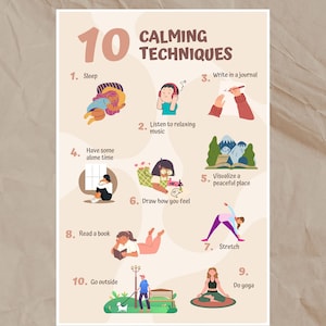 10 Calming Techniques Calm Down Corner Posters Print - Etsy