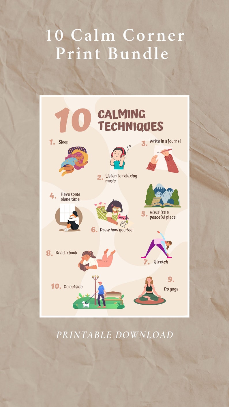 10 Calming Techniques Calm Down Corner Posters Print - Etsy