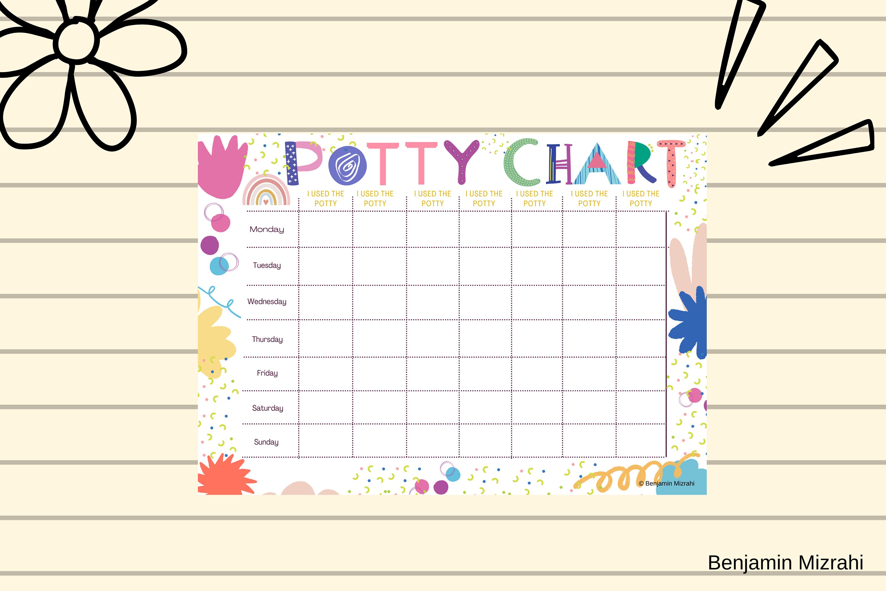 Potty Training Chart for Toddlers, Preschoolers and Kids Toilet ...