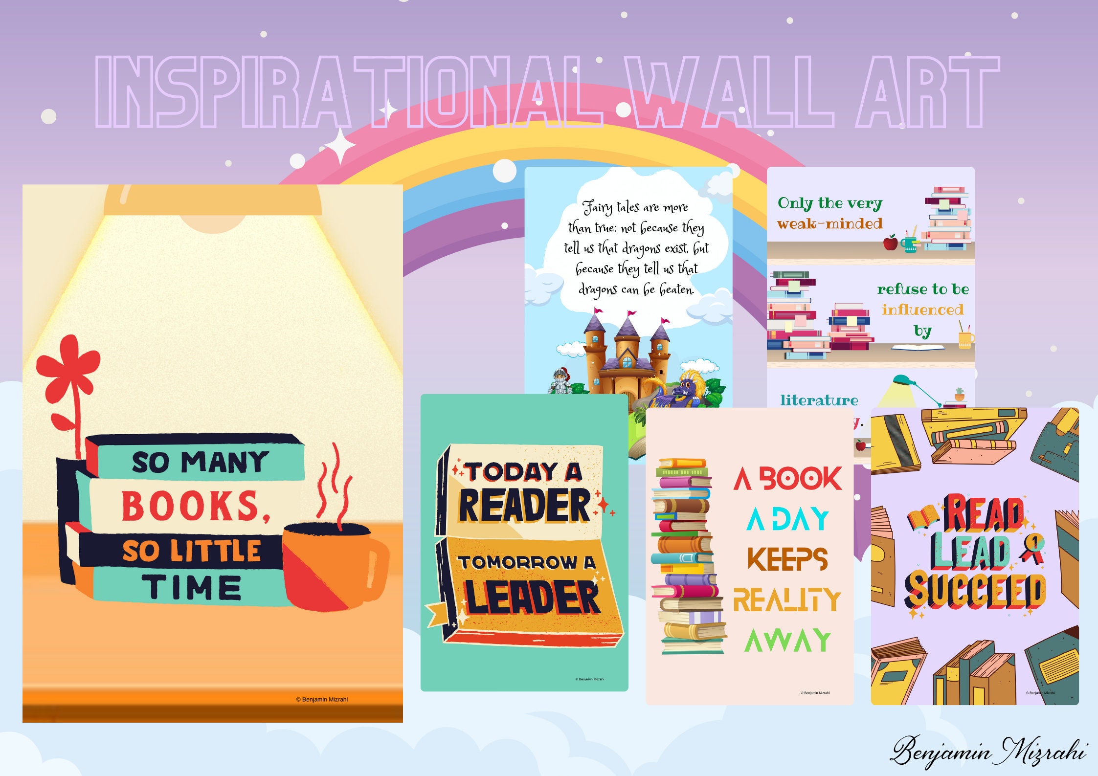 Reading Corner Posters, Classroom Decor, Let's Read Print Motivational ...