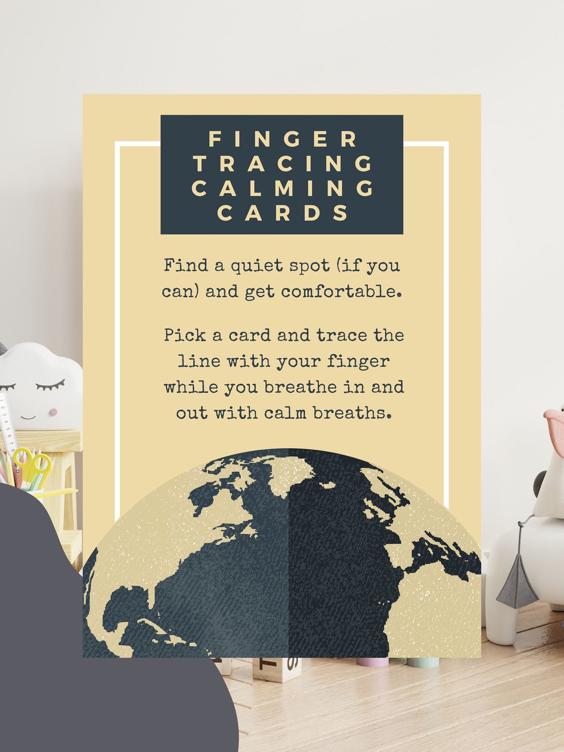 Finger Tracing Calming Cards Printable Mindfulness Flash - Etsy