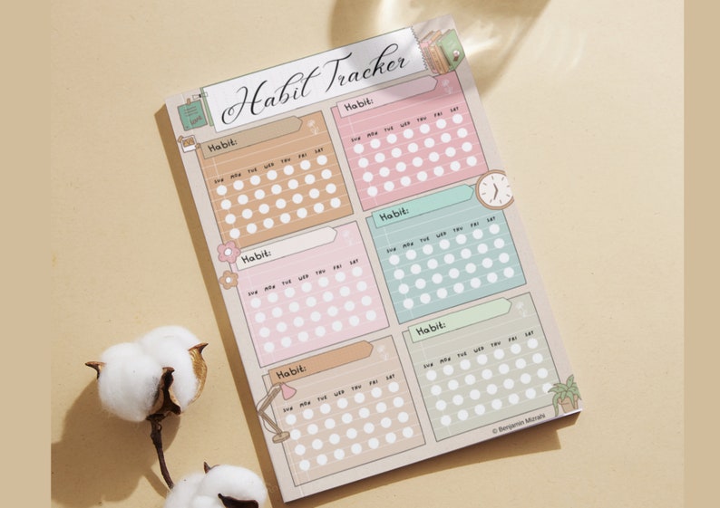 Printable Monthly Habit Tracker Cute Template Daily Habit Tracker ...