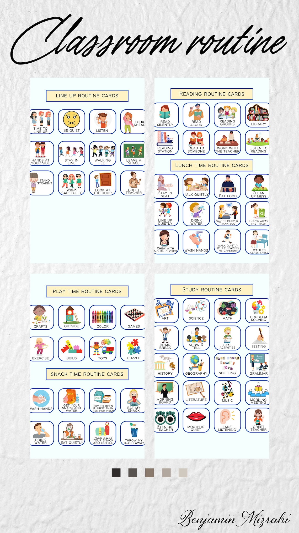 Classroom Routine Cards I Visual Schedule Cards Toddler Preschool ...