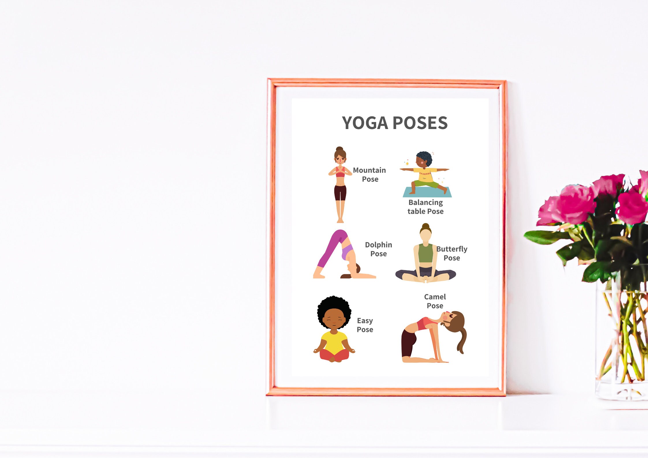 Yoga Poses for Kids Printable Poster Yoga Studio Art Decor Calm Down ...