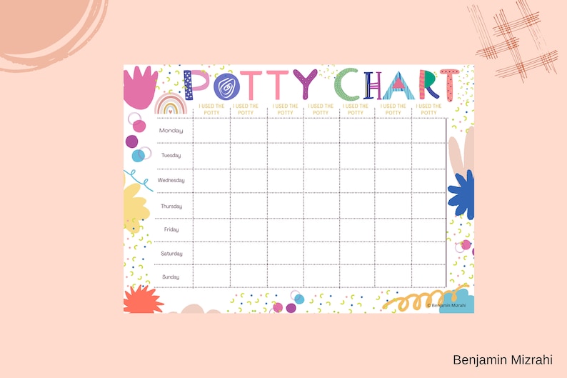 Potty Training Chart for Toddlers, Preschoolers and Kids Toilet ...