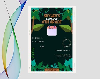 Editable First or Last Day of School Sign Any Grade Sign for Boy or ...