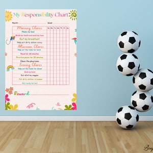 Kids Chores Rewards Printable Responsibilities Chart Chore Chart for ...