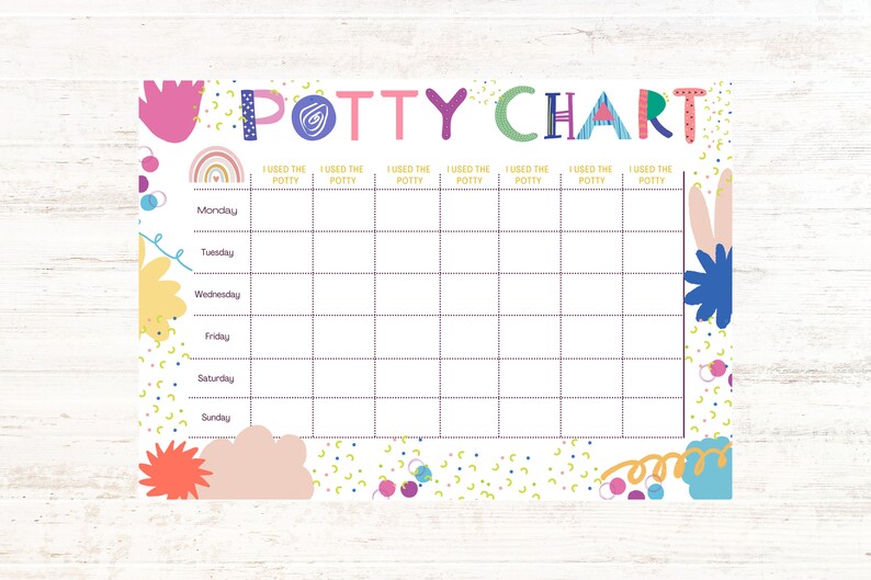 Potty Training Chart for Toddlers Preschoolers and Kids - Etsy