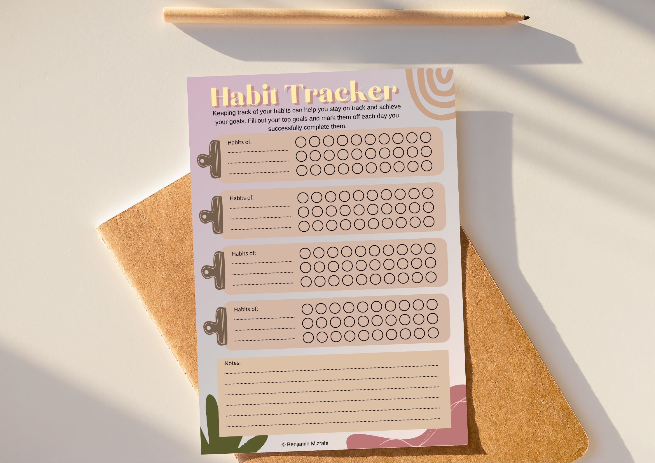 Daily Habit Tracker Printable Everyday Habit Tracker Goodnotes ...