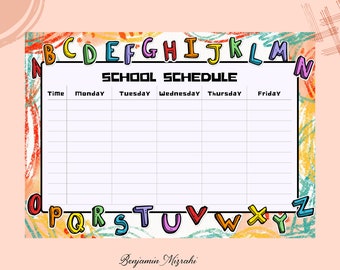 School Schedule Printable Student Planner Back to School Weekly ...