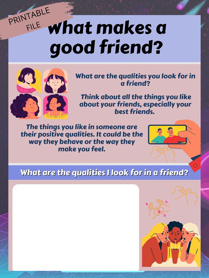 Good Vs Bad Friends Poster PRINTABLE Emotional Learning - Etsy