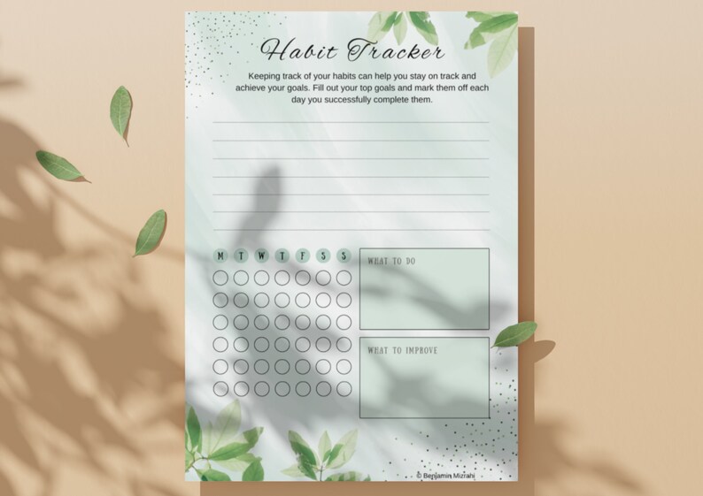 Weekly Habit Tracker Goal Tracker Daily Habit Weekly Habit Tracker ...