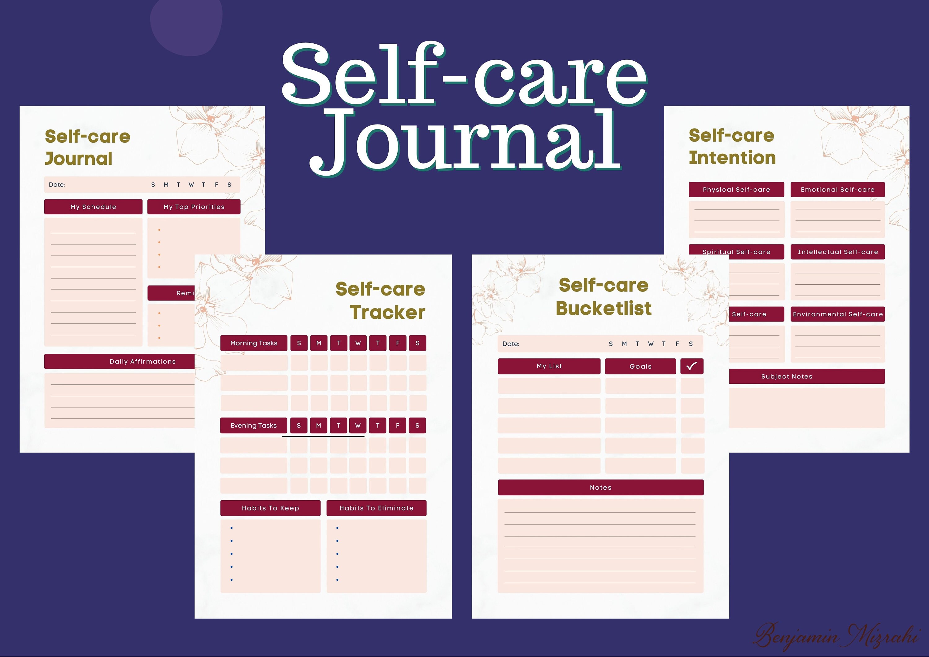Self-care Tracker Self-care Step Daily Habit Printable Goal Tracker ...