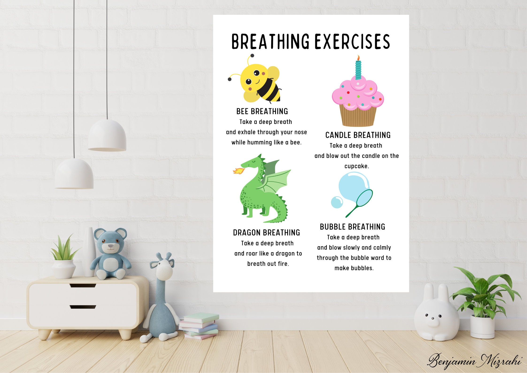 Breathing Exercises Activities Poster Breathing Techniques - Etsy