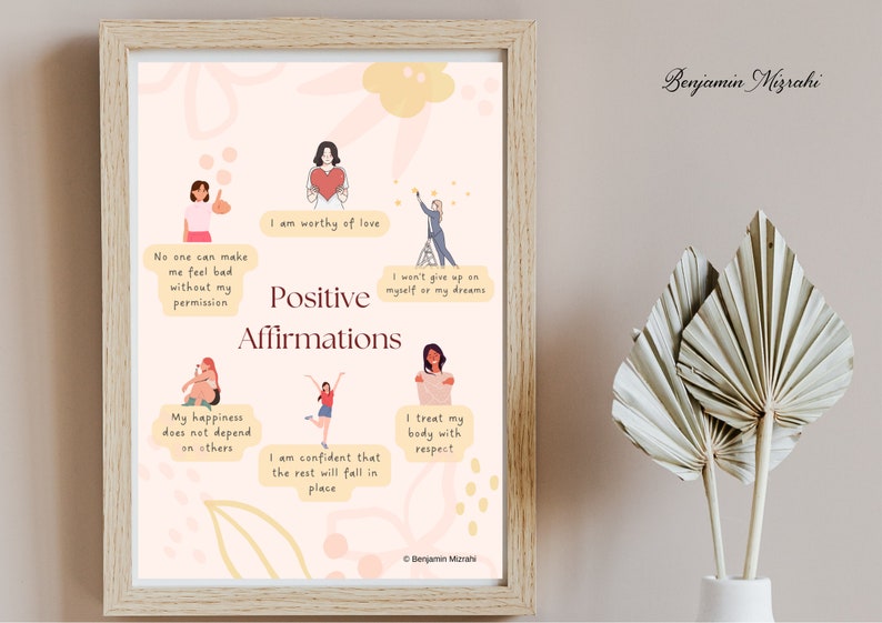 Positive Affirmations Poster Self-talk Therapy Poster Inner Voice Self ...