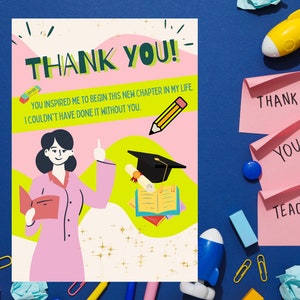 Teacher Thank You Gift Printable, Teacher Thank You Editable, Printable ...