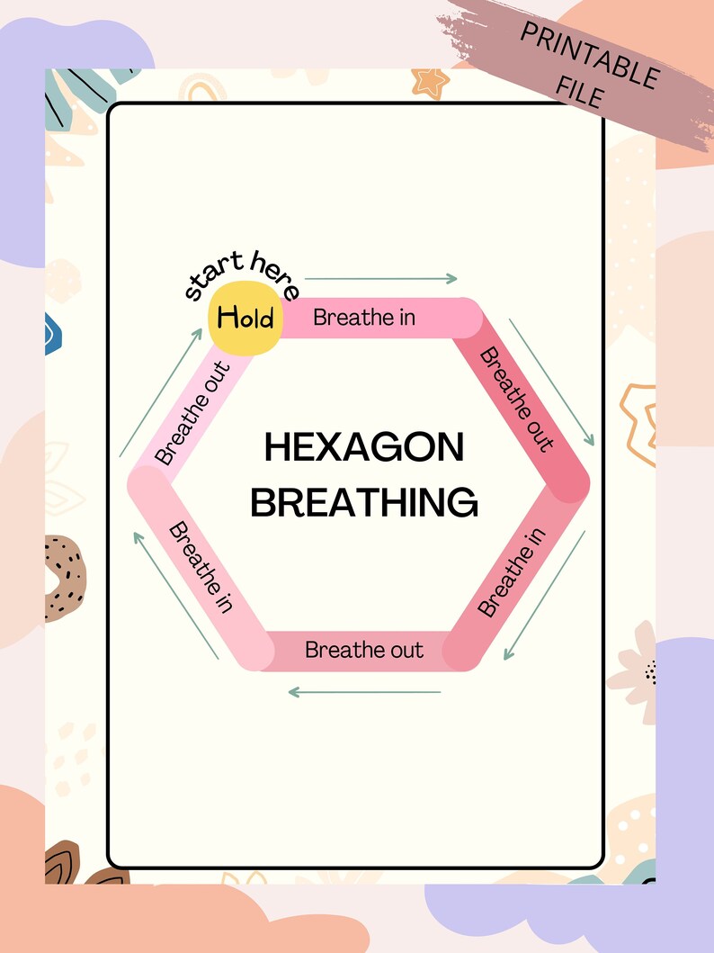 Finger Tracing Calming Cards, Printable Mindfulness Flash Cards, Calm ...