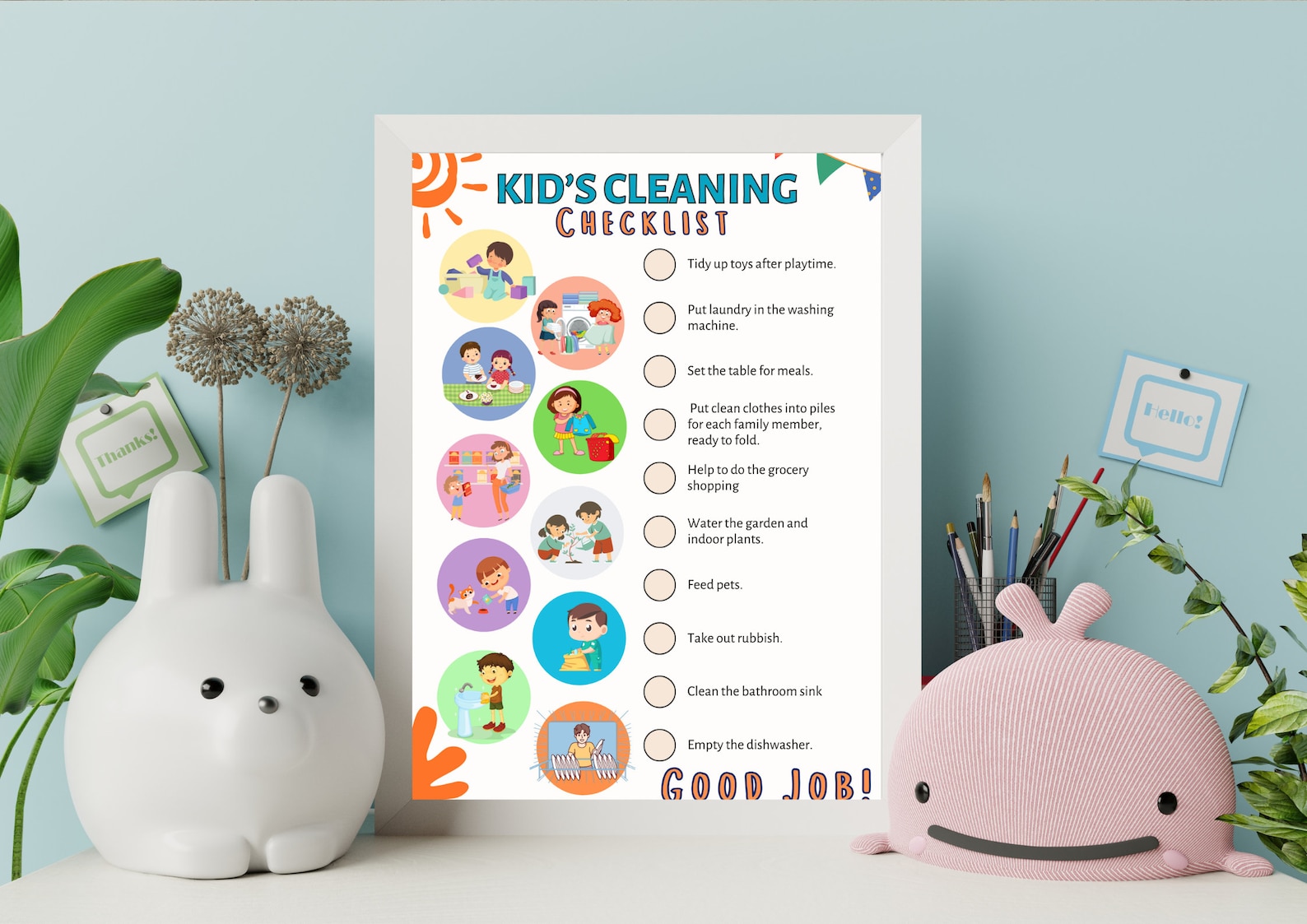 Kid's Cleaning Checklist Printable Cleaning Checklist Kids Cleaning ...