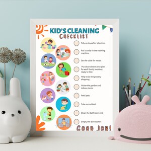 Kid's Cleaning Checklist Printable Cleaning Checklist Kids Cleaning ...