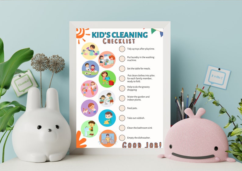 Kid's Cleaning Checklist Printable Cleaning Checklist Kids Cleaning ...