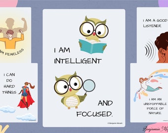 Positive Affirmation Cards, Printable Quotes, Editable Canva Template ...