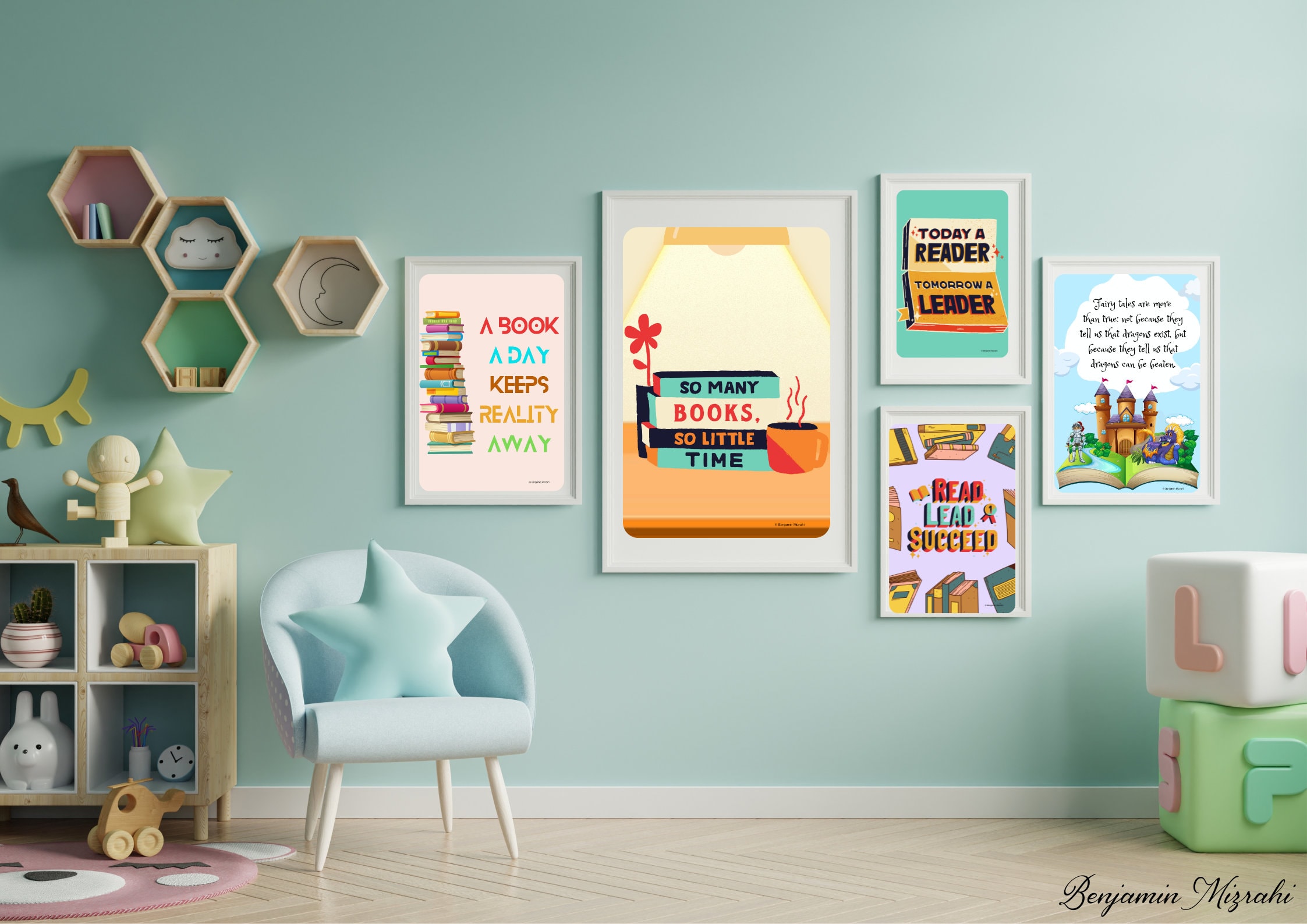 Reading Corner Posters, Classroom Decor, Let's Read Print Motivational ...