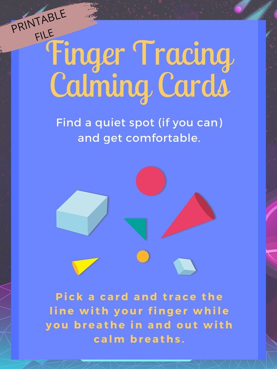 Finger Tracing Calming Cards Printable Mindfulness Flash - Etsy