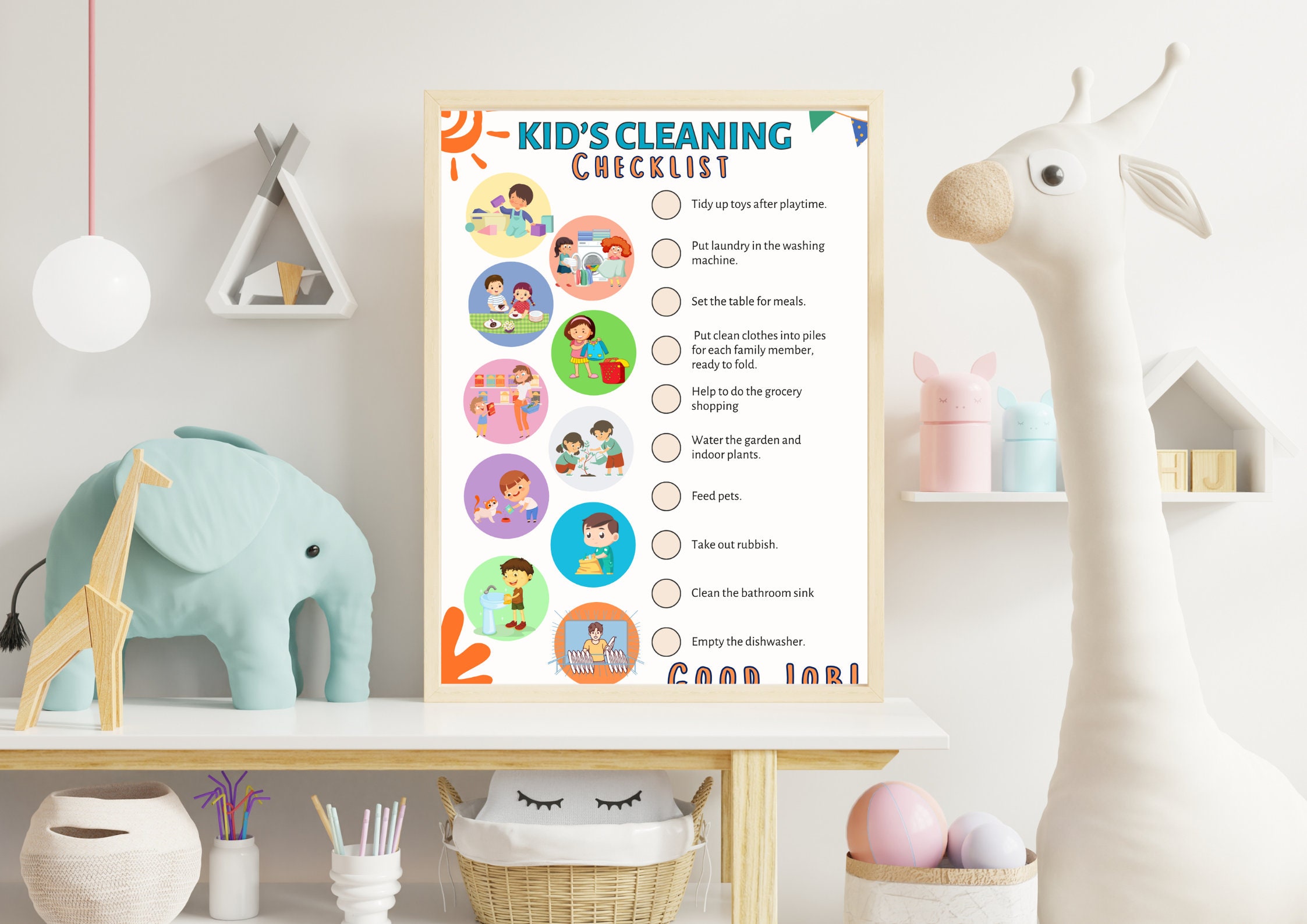 Kid's Cleaning Checklist Printable Cleaning Checklist Kids Cleaning ...